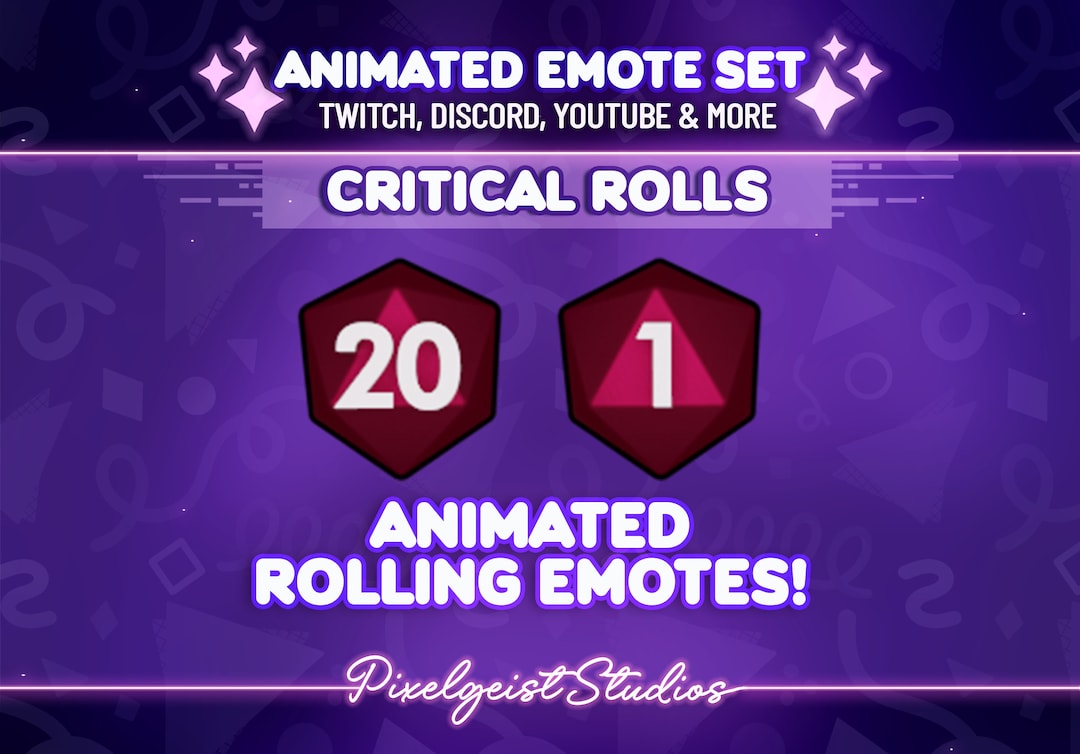 Animated Critical D20 Emote Set, Animated Critical Hit D20 Emote ...