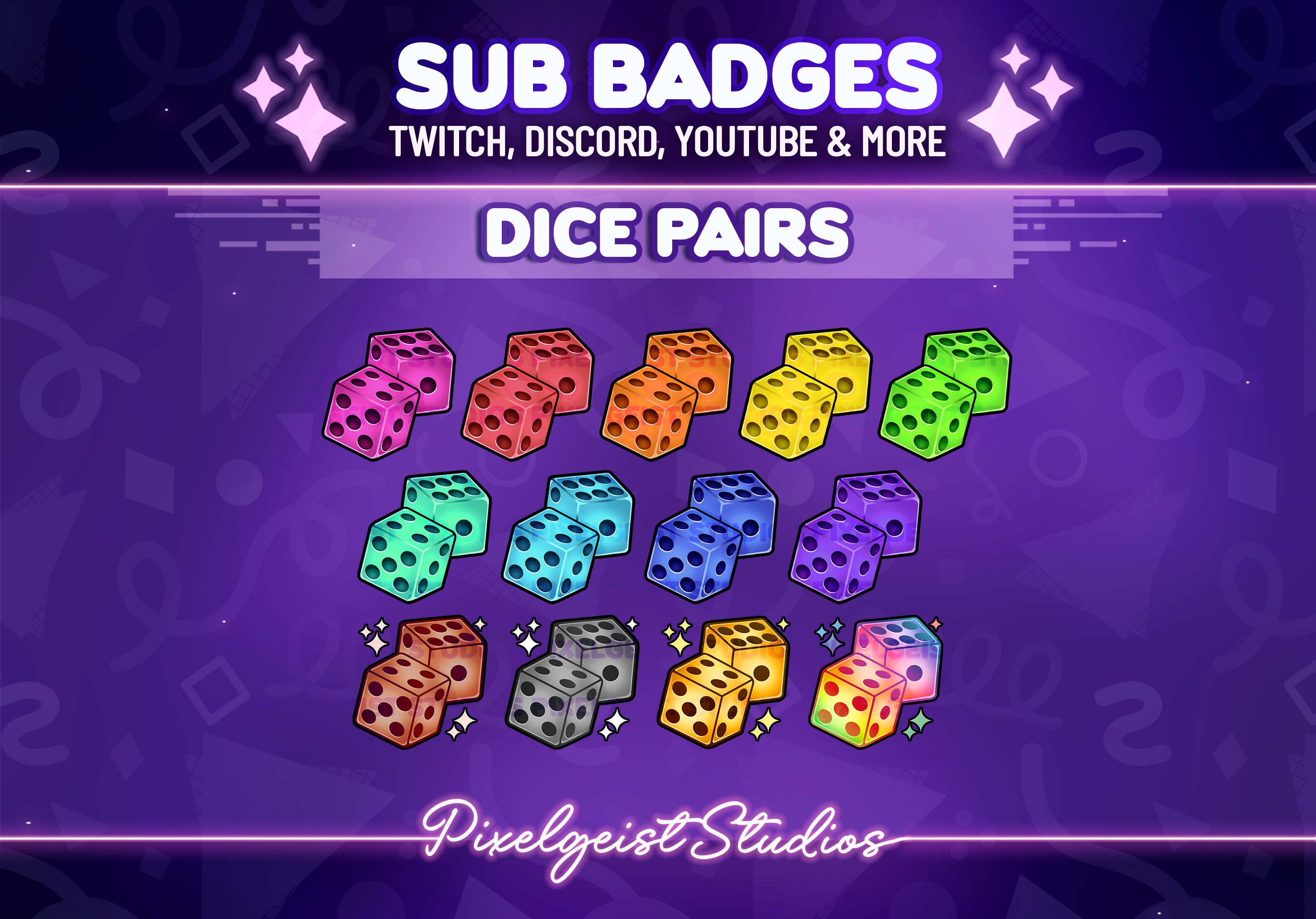 Dice Pair Badges: Casino Twitch Emotes (instant Download) - Etsy