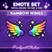 Rainbow Angel Wing Emote Set, Cute Gold Wing Emotes, Kawaii Celestial ...