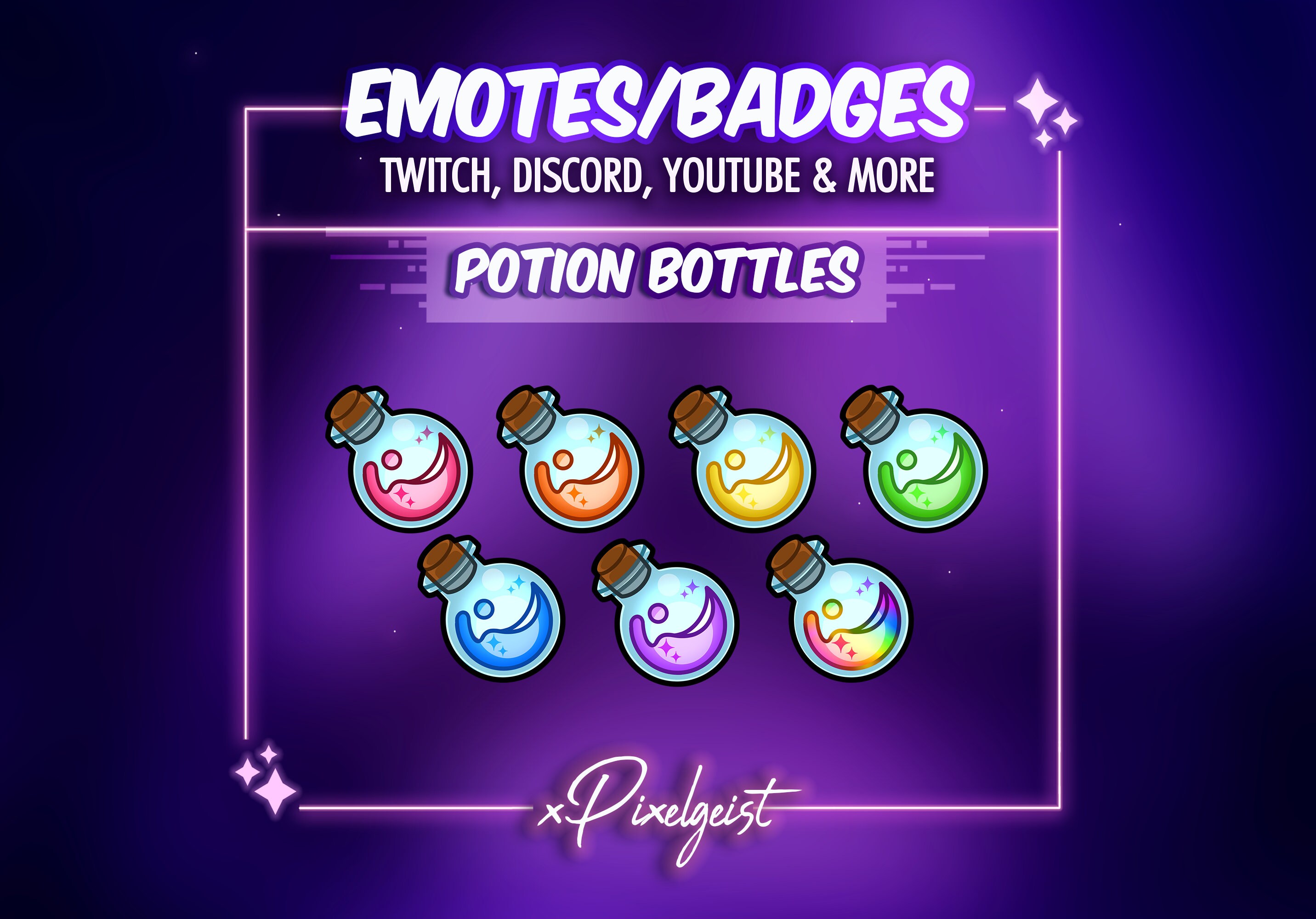 Potion Bottle Sub Badges RPG Potion Emotes Potion Bit - Etsy