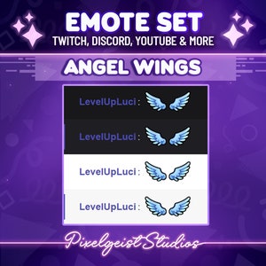 Angel Wing Emote Set, Cute Wing Emotes, Celestial Badges, Fantasy ...