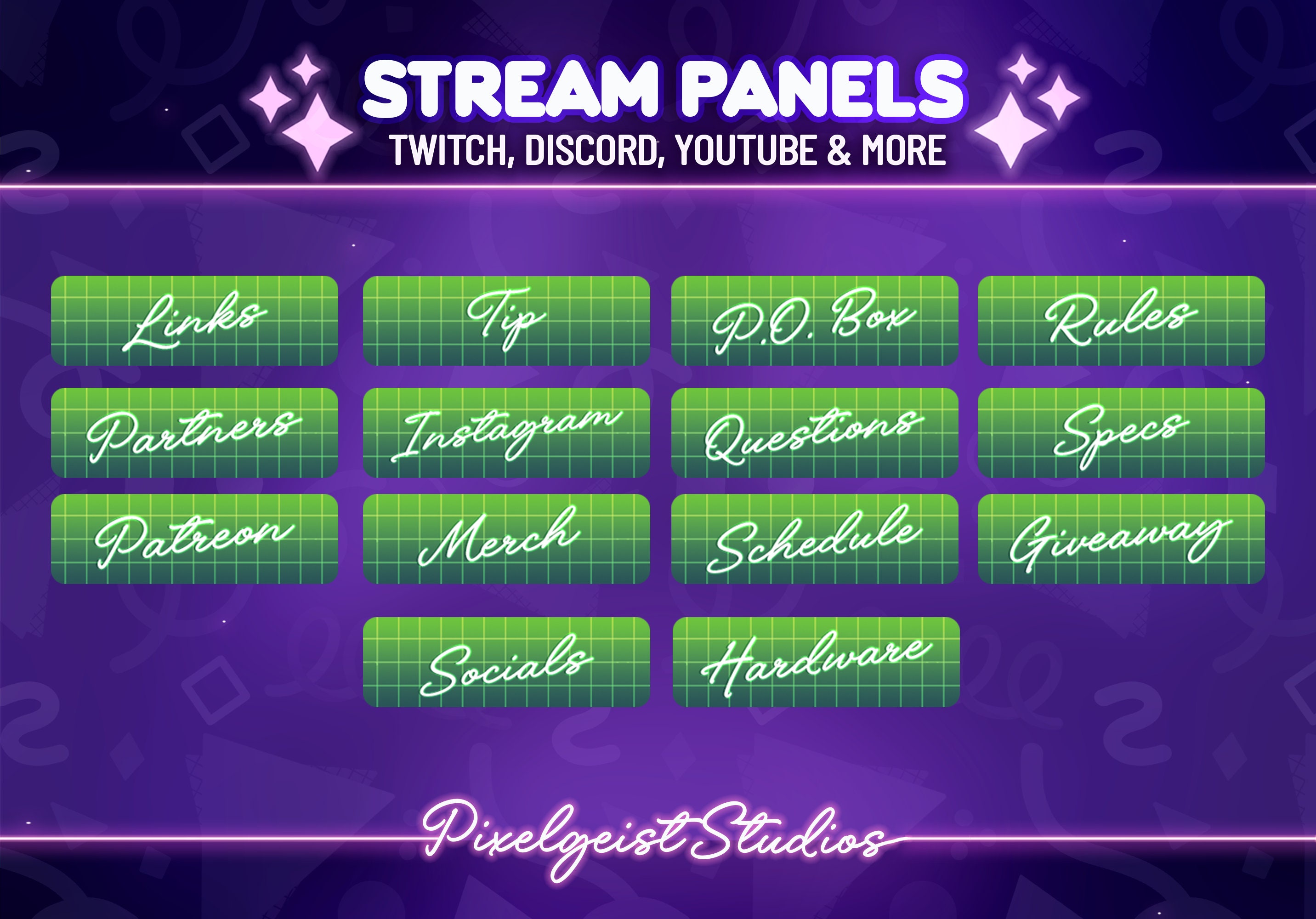 Retro 80s Neon Sign Twitch Steam Panels, Retrowave Twitch Panels, Retro ...