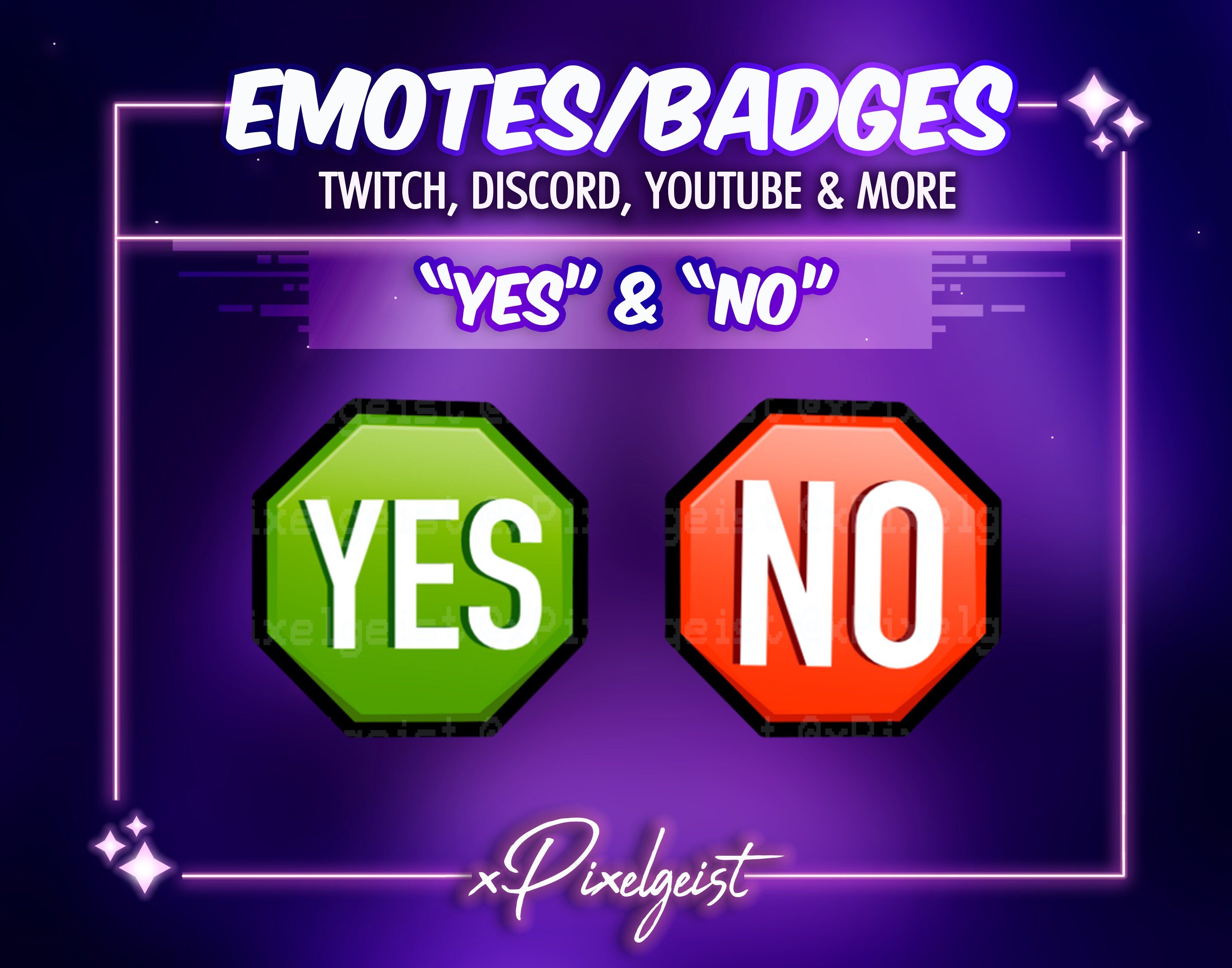 Yes and No Twitch Emote Set: Streamer Graphics (instant Download) - Etsy