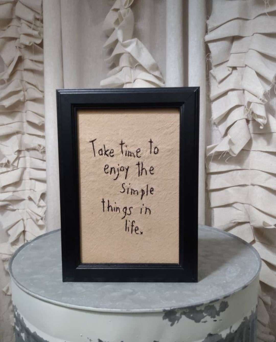 Take Time to Enjoy the Simple Things in Life Hand Stitchery 4x6 - Etsy