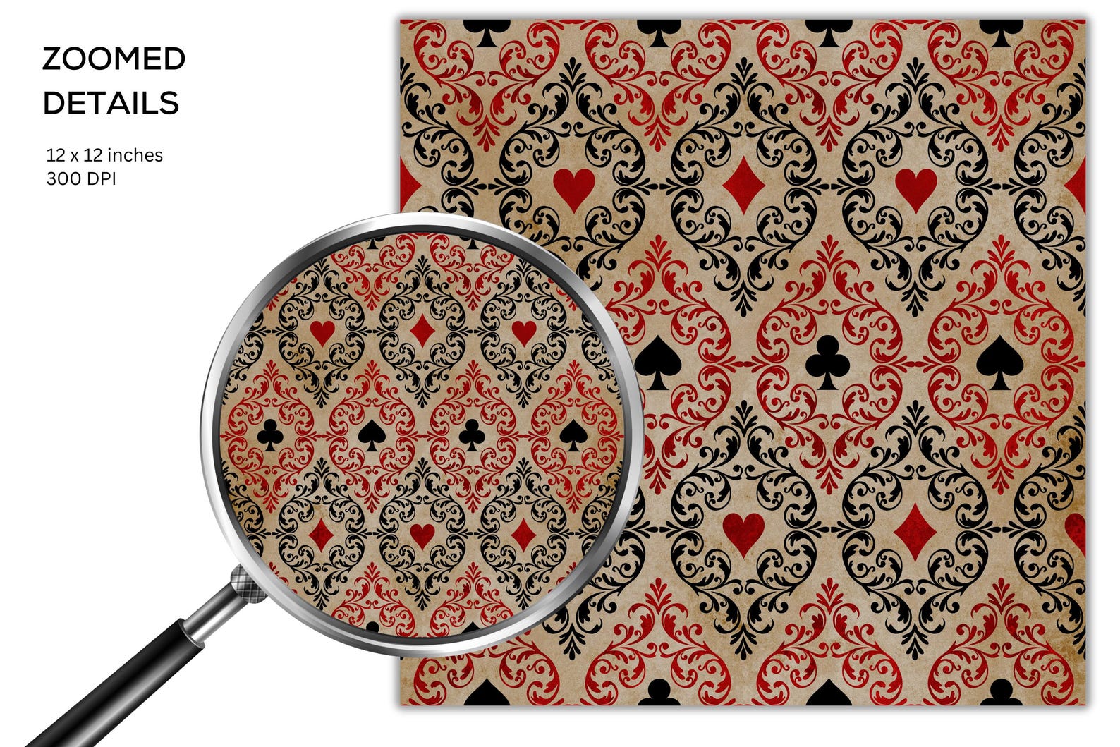 Vintage Casino Card Digital Paper | Seamless Poker Patterns (digital ...