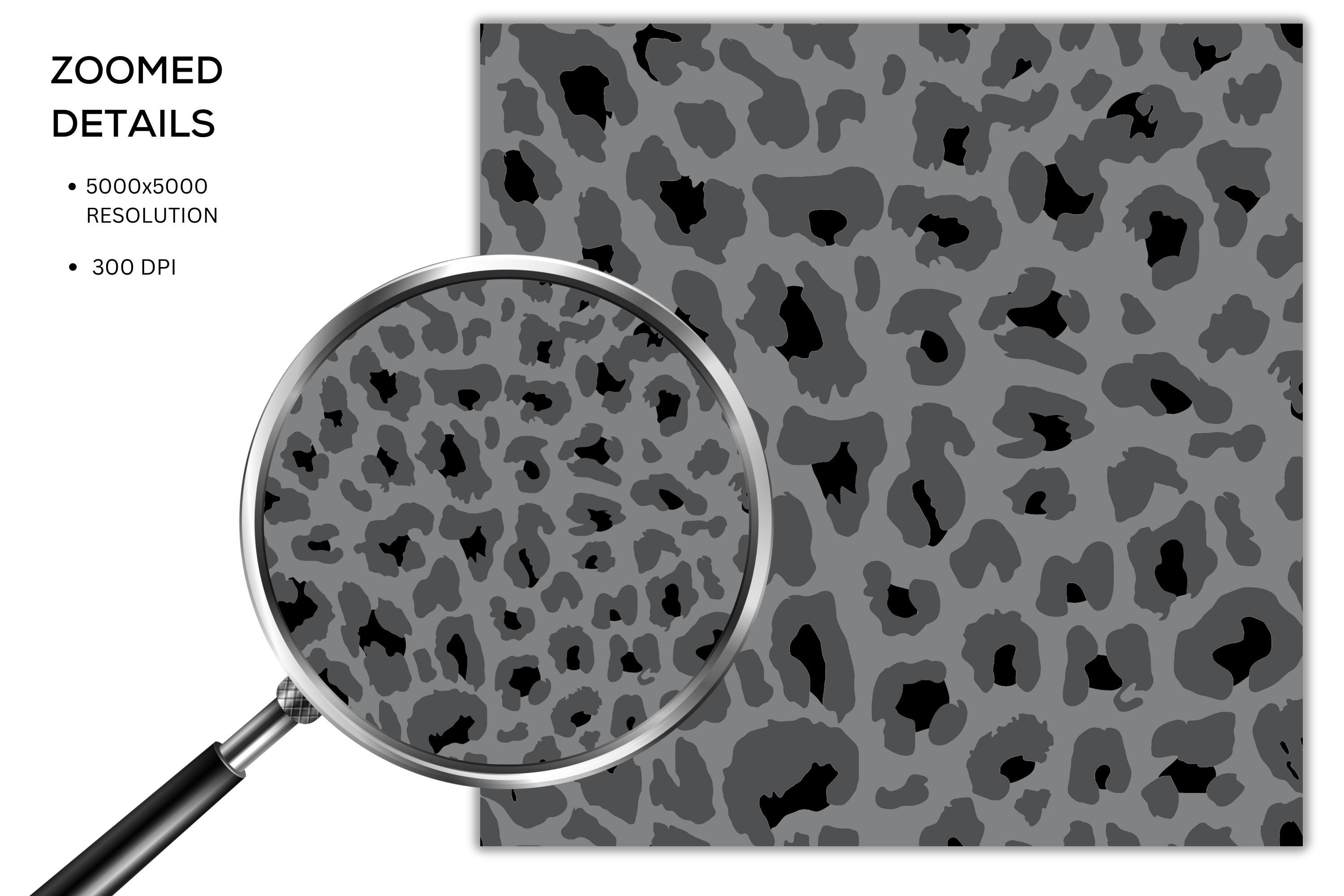 Leopard Print Digital Paper Seamless Pattern Bundle | Black & Grey ...