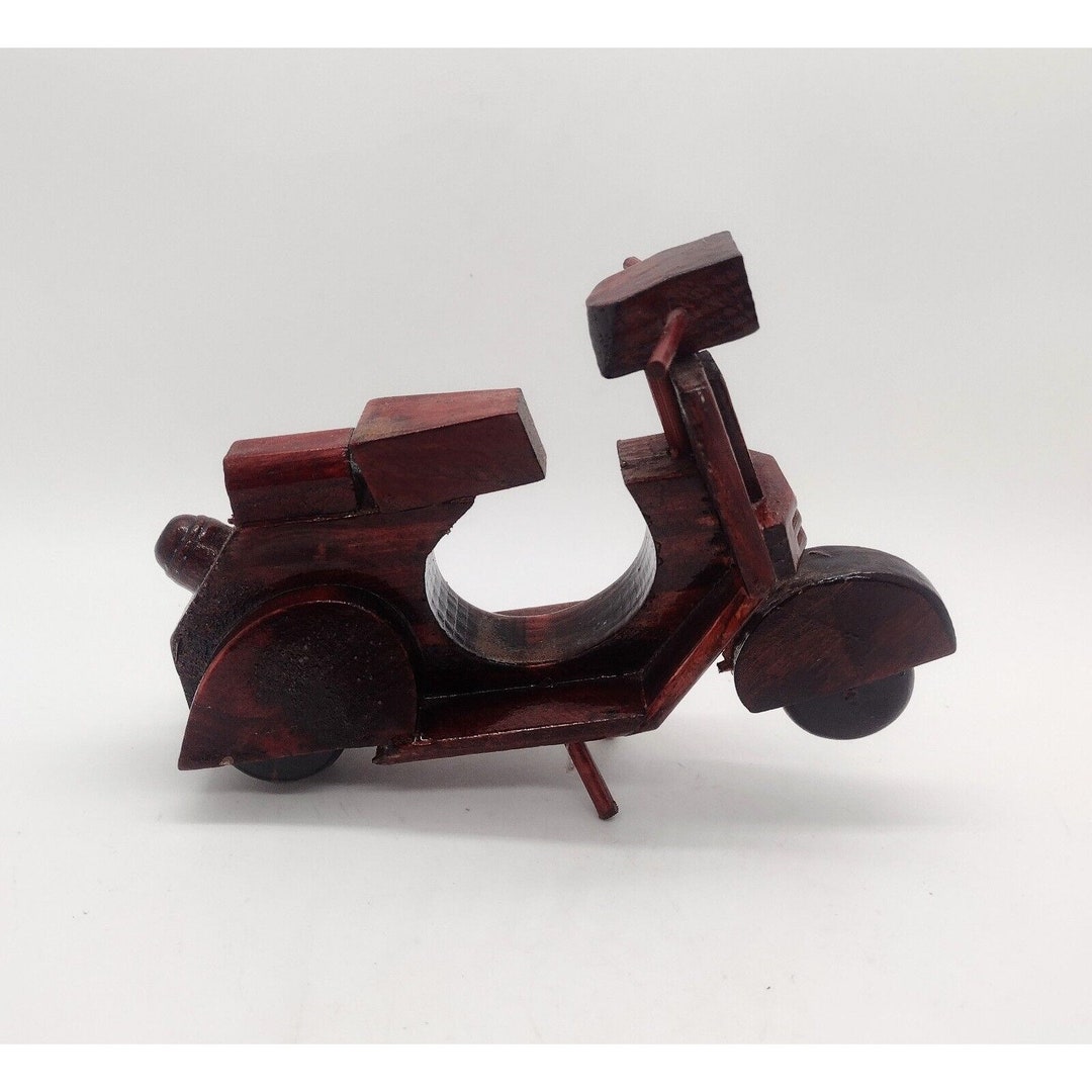 Handmade Wooden Scooter Moped Sculpture Decor Brown - Etsy