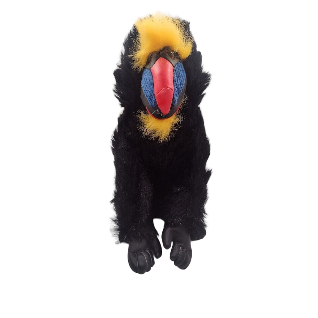 Vtg 90s Liberty Toy Baboon Mandrill Stuffed Animal Plush 12.5in Leather Feature - Etsy