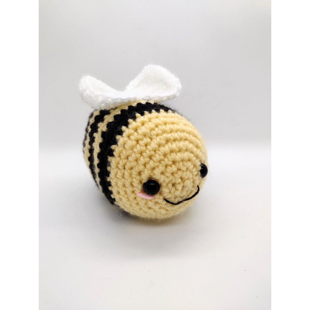 New Handmade Amigurumi Crotchet Stuffed Animal Plush Bee Yellow Wings ...