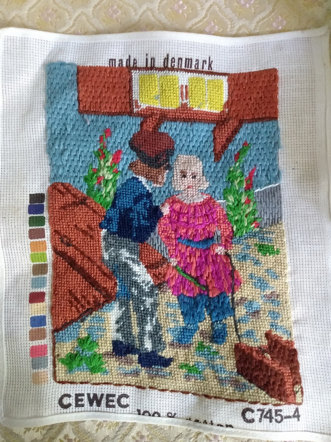 Vintage Cewec Unframed Completed Needlepoint Made in Denmark - Etsy
