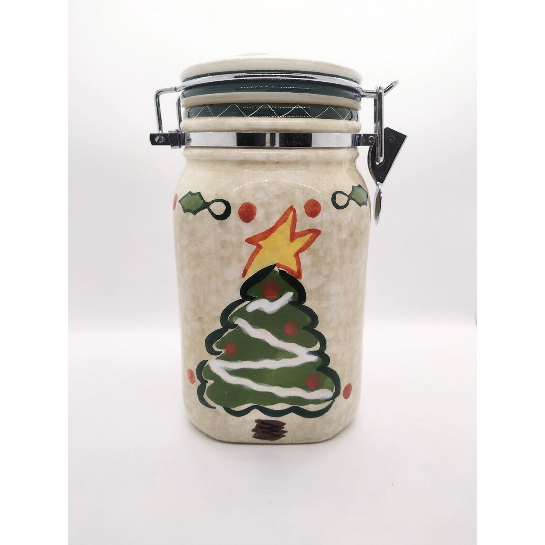 Hausenware Christmas Tree Canister Jar 8 in Vintage Decor Storage ...
