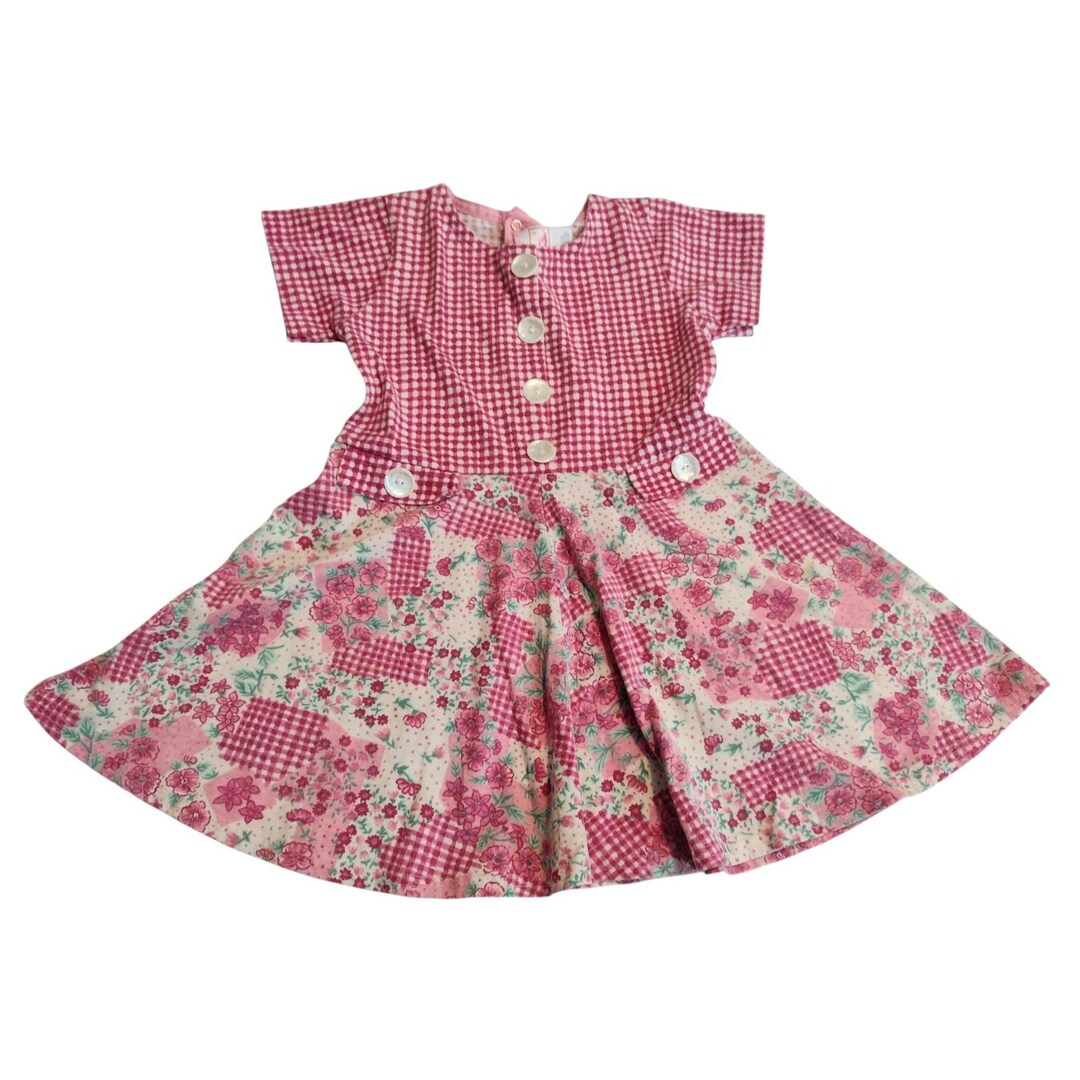 Vintage Buster Brown Girls Gingham Check Dress Size 5 Patchwork Swing ...