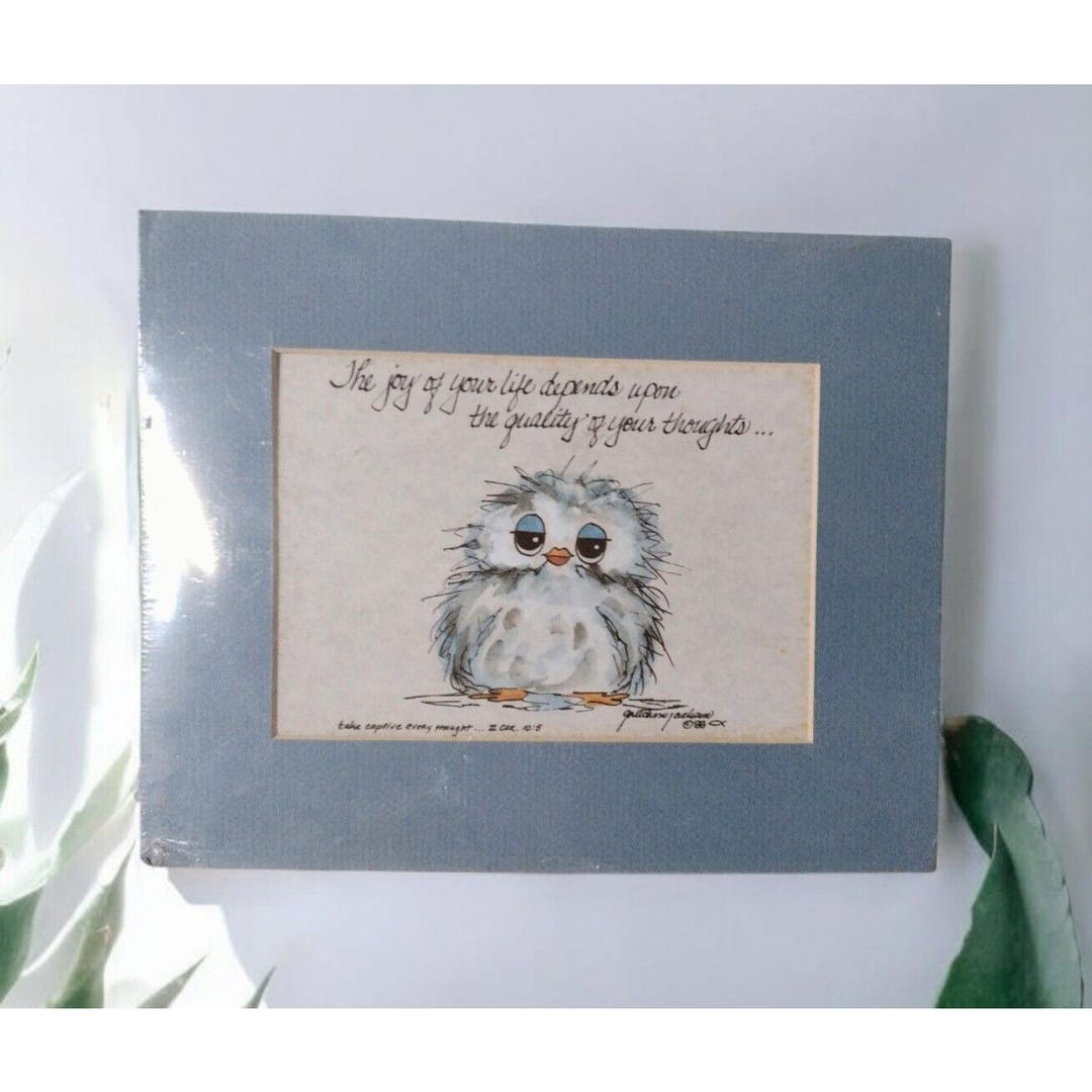 Gretchen Jackson Watercolor Bird Art Print Vtg Inspirational Nursery ...