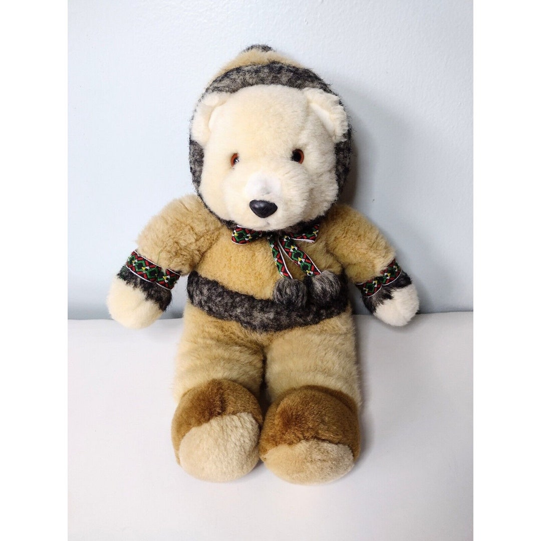 Vtg 1995 Plush Creations Eskimo Bear Stuffed Animal Embroidered Jacket Hood Tan - Etsy