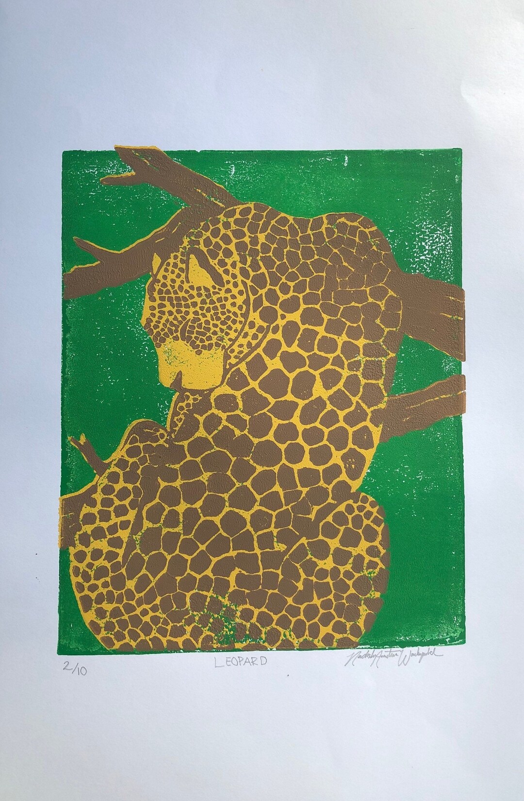 Linocut Print - Lino - Handmade - Original - Print - Leopard - Etsy