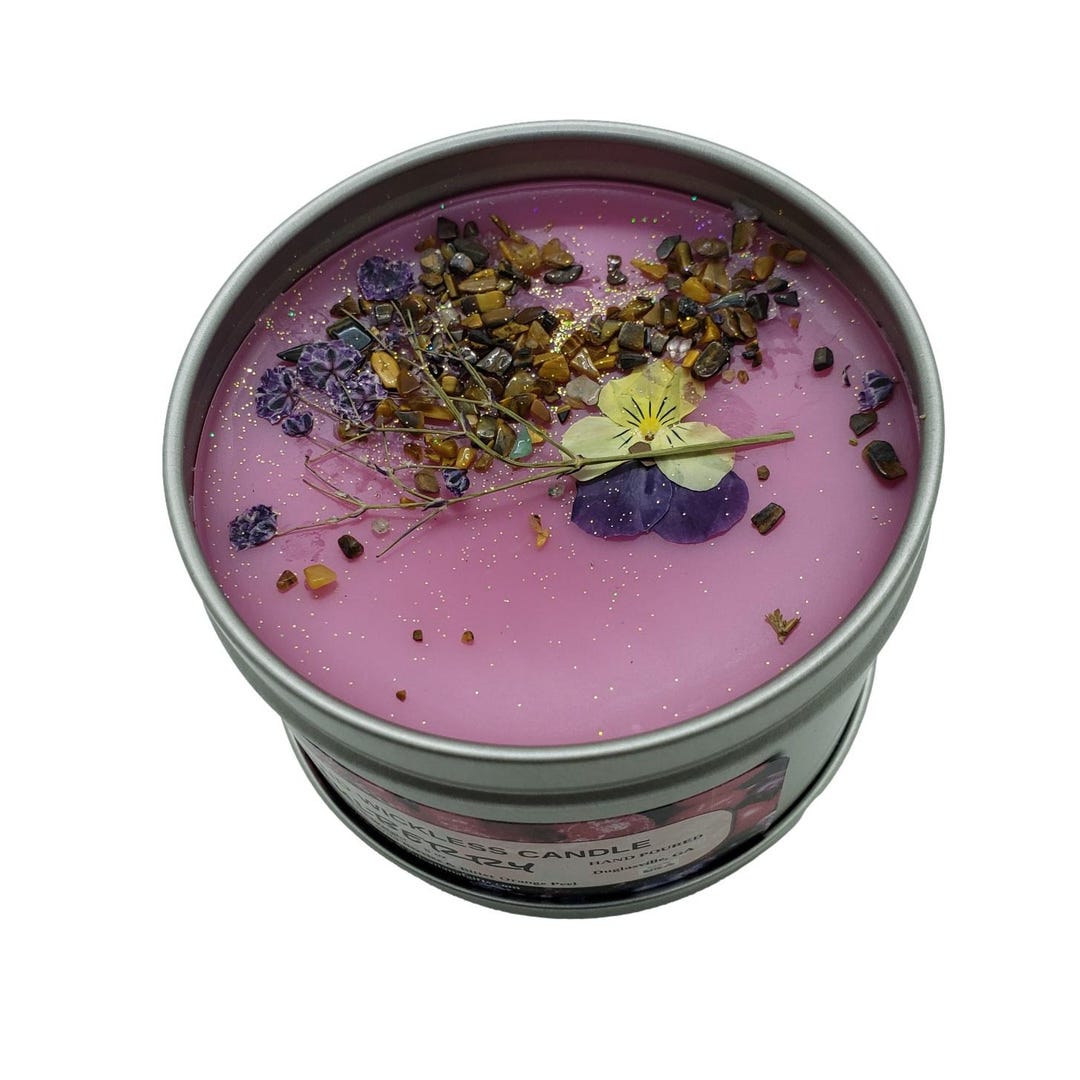 Mulberry Scented Wickless Hand Poured Soy Blend Candle | 8 Ounce Travel ...