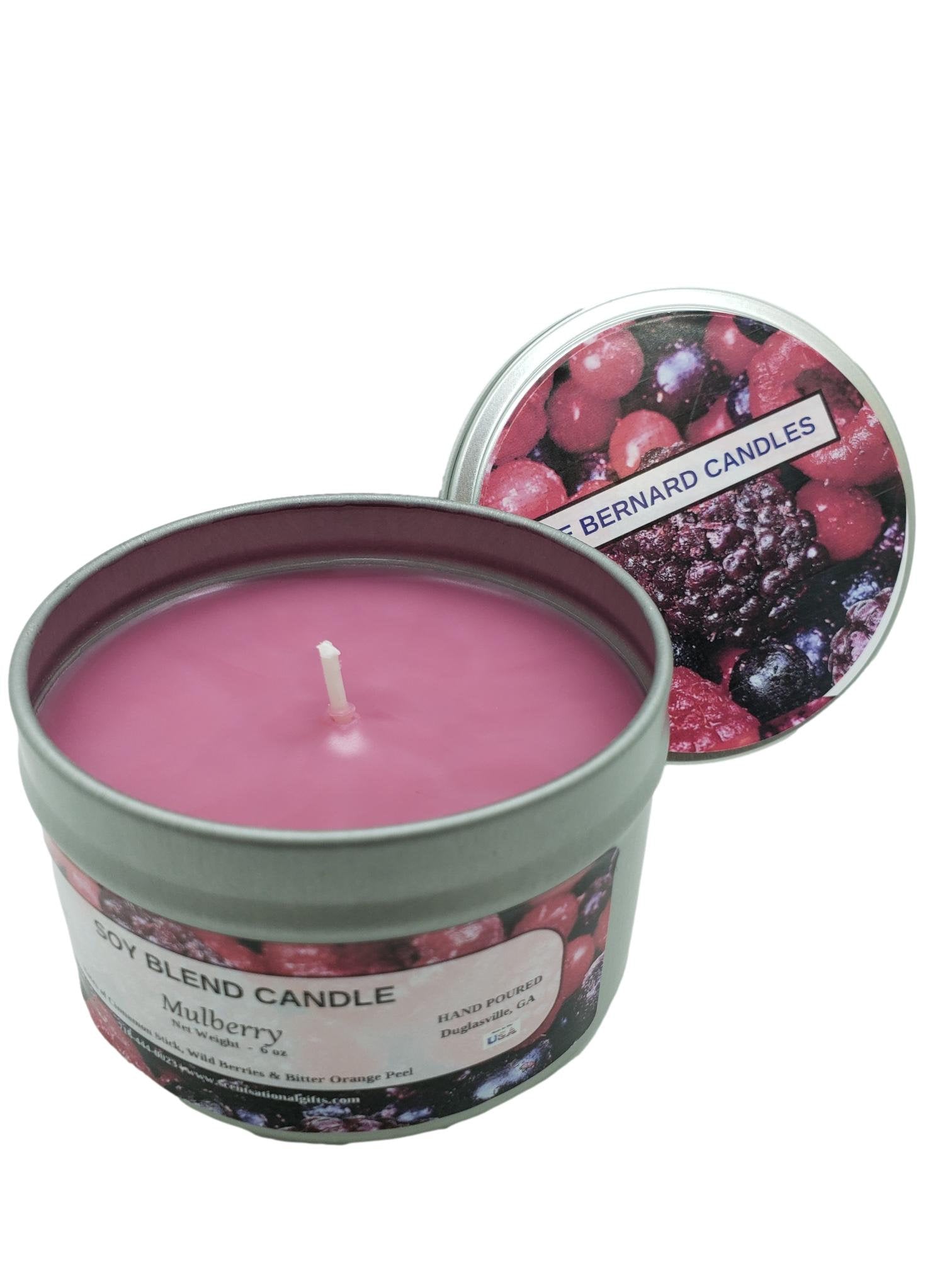 Mulberry Scented Hand Poured Soy Blend Candle | 6 Ounce Travel Tin - Etsy