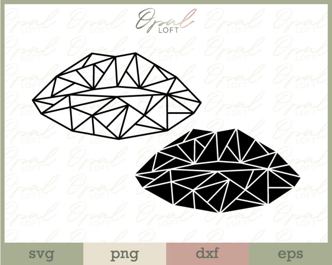 Geometric Lips Cut File Lips SVG Valentines Day SVG - Etsy