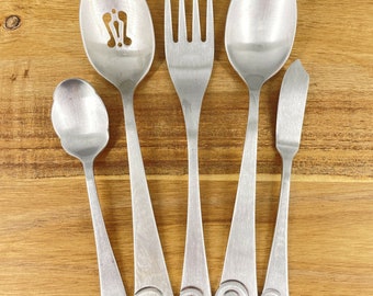 Vintage Robert Welch Ammonite Satin 18/10 Flatware Set/4 Dinner Fork ...
