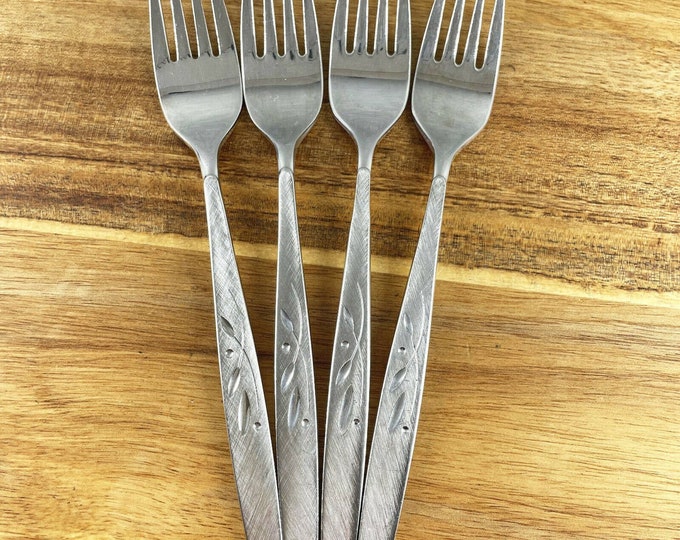 Oneida Cube Mark WILL O WISP 4 Salad Forks Stainless Flatware - Etsy