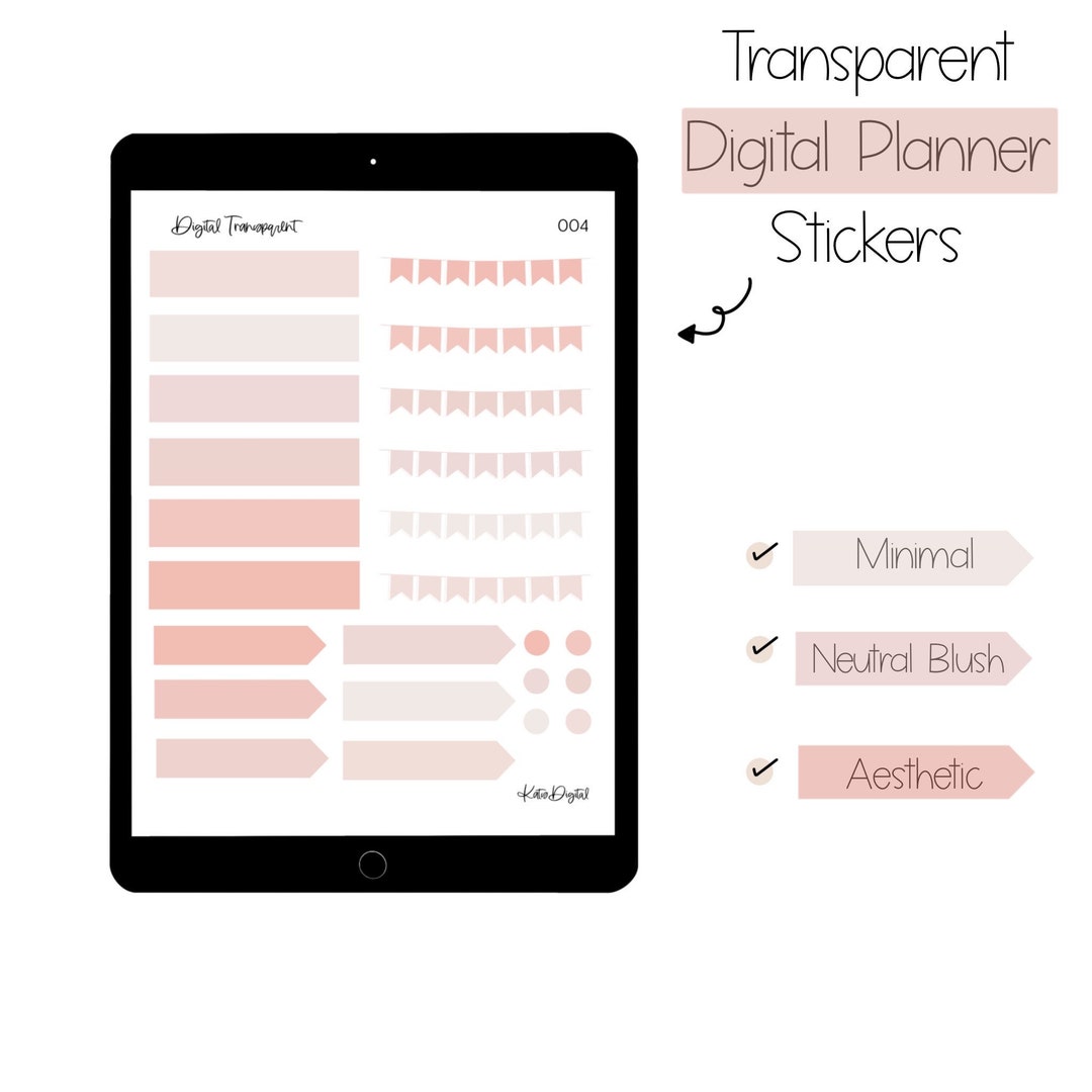 Digital Transparent Stickers | Digital Planner Stickers | Digital ...