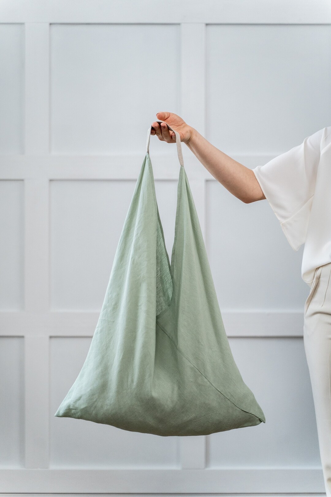 Large Linen Tote Bags for Women - Set of 3 Bags - Reusable Market Bags ...