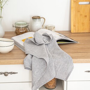 Linen Tea Towel With Loop, Natural Linen Hand Towel, Pure Linen ...