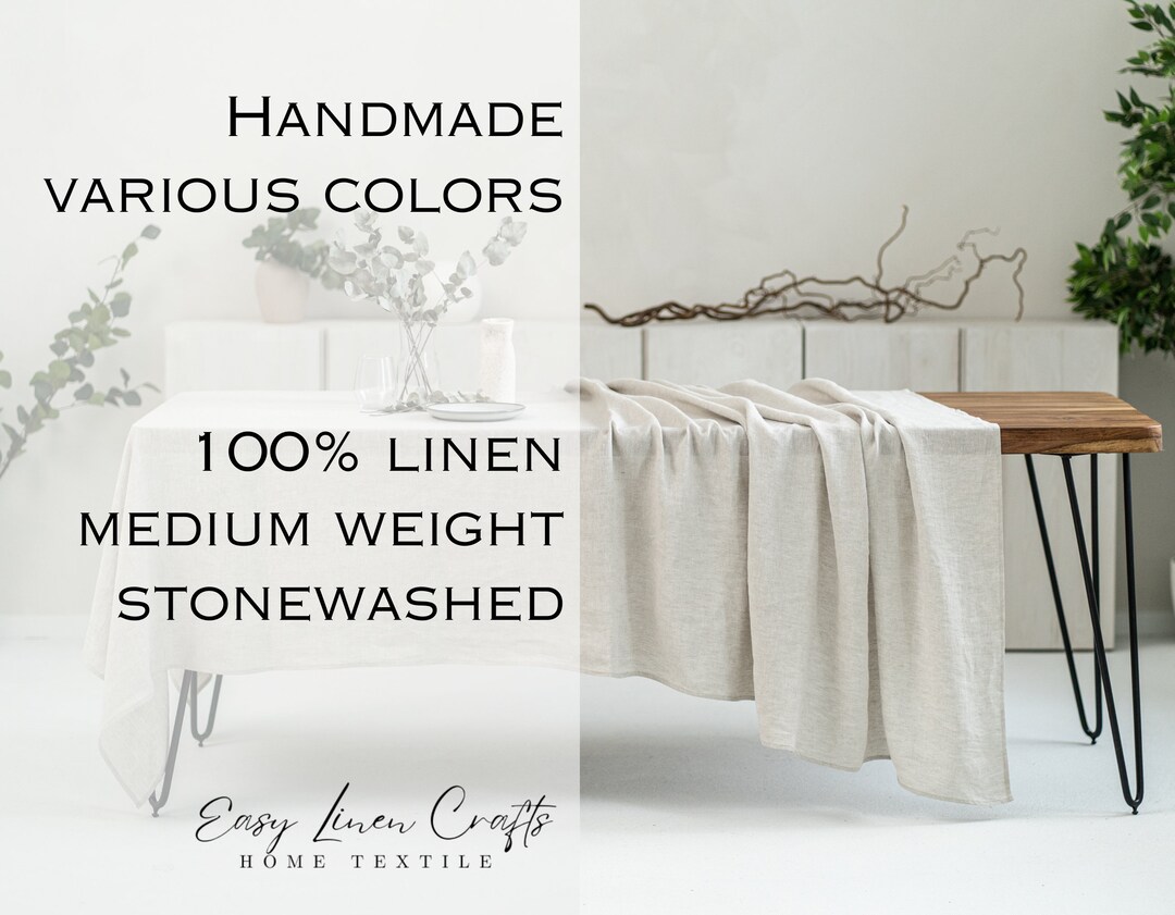 Large Linen Tablecloth Extra Long Table Cloth Natural Dining Table ...