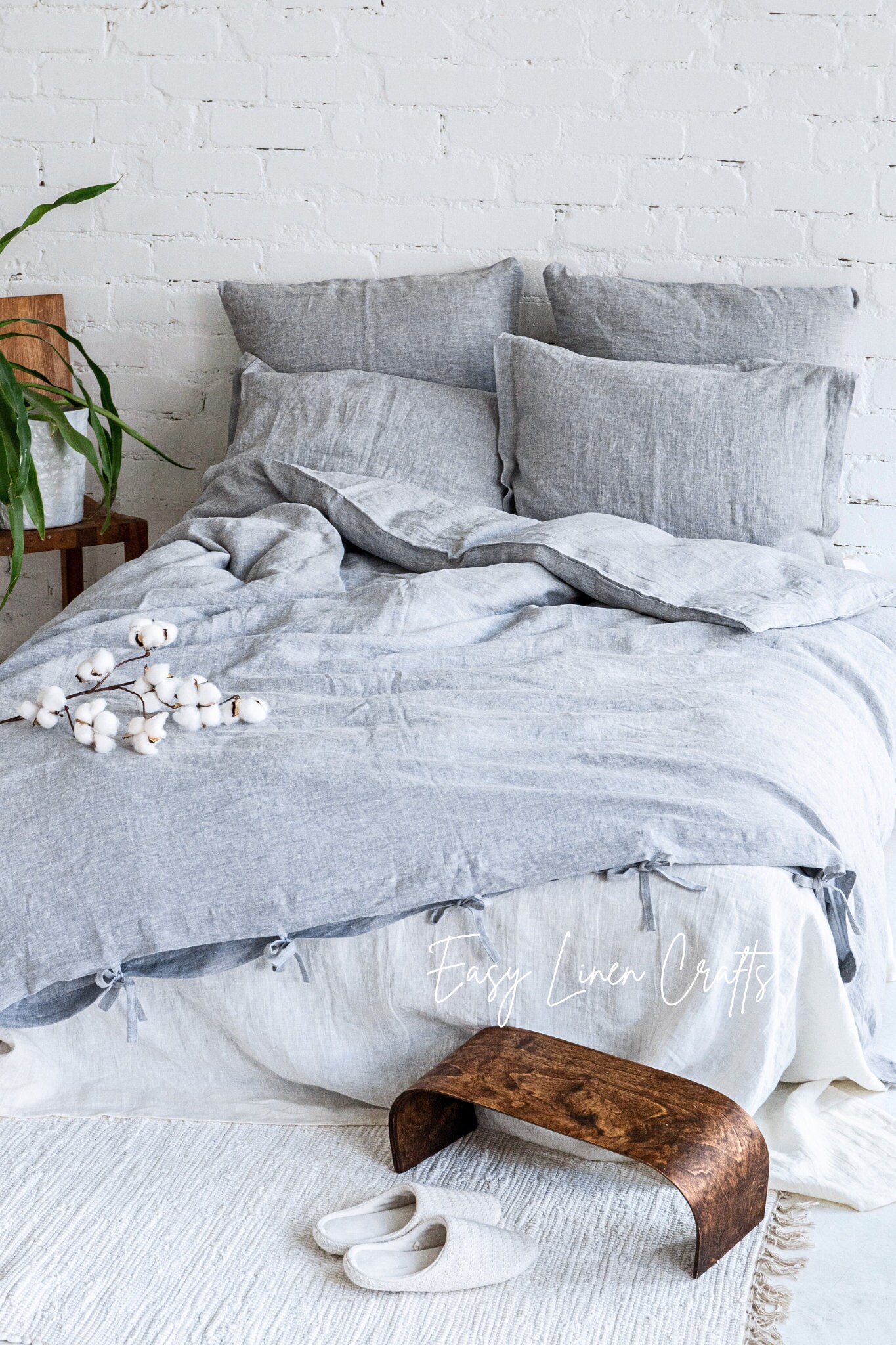 Linen Duvet Cover Set With Pillow Covers - Bedding Queen King Twin ...