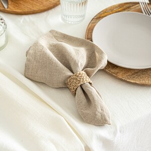 Natural Linen Napkins Set. Kitchen Table Napkin Cloths. Stonewashed ...