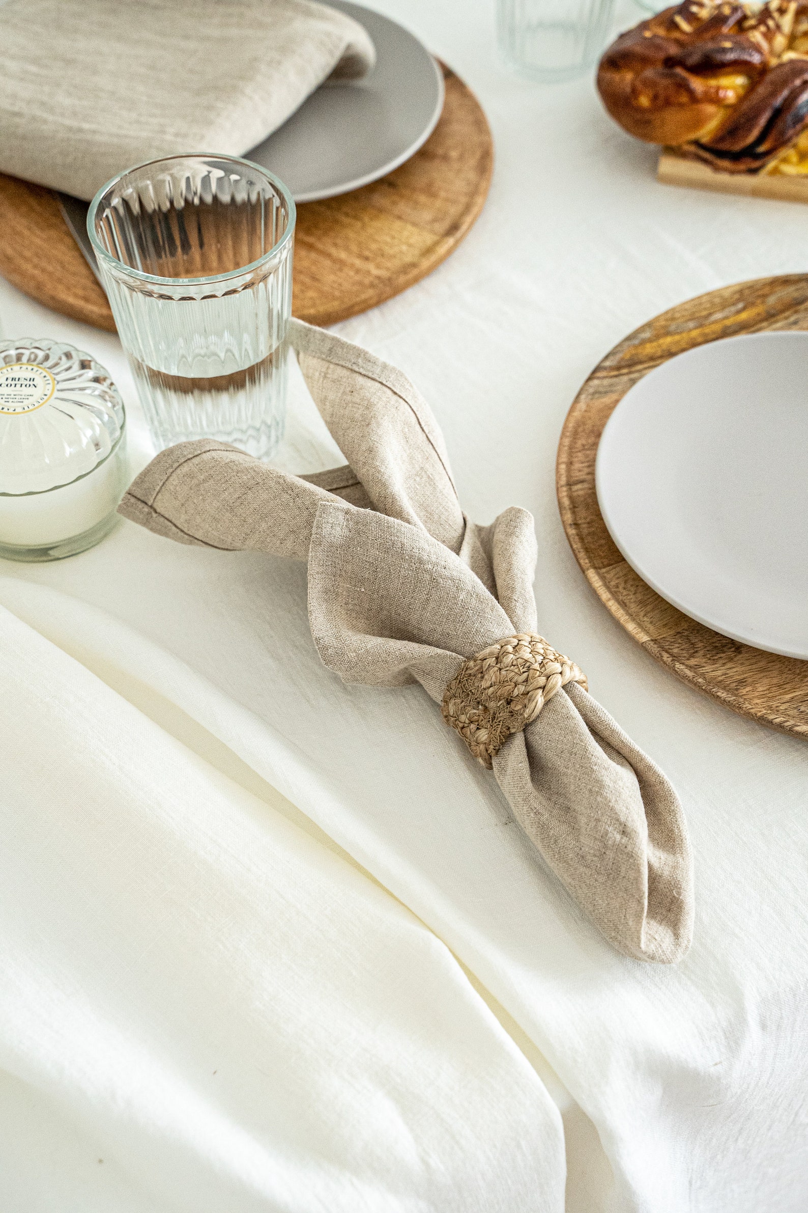 Natural Linen Napkins Set. Kitchen Table Napkin Cloths. Stonewashed ...