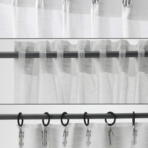 Stonewashed Linen Back Tab Curtain Semi Sheer Linen Drape for Bedroom ...