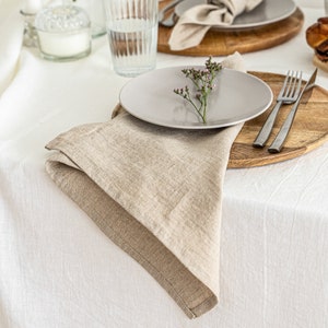 Natural Linen Napkins Set. Kitchen Table Napkin Cloths. Stonewashed ...