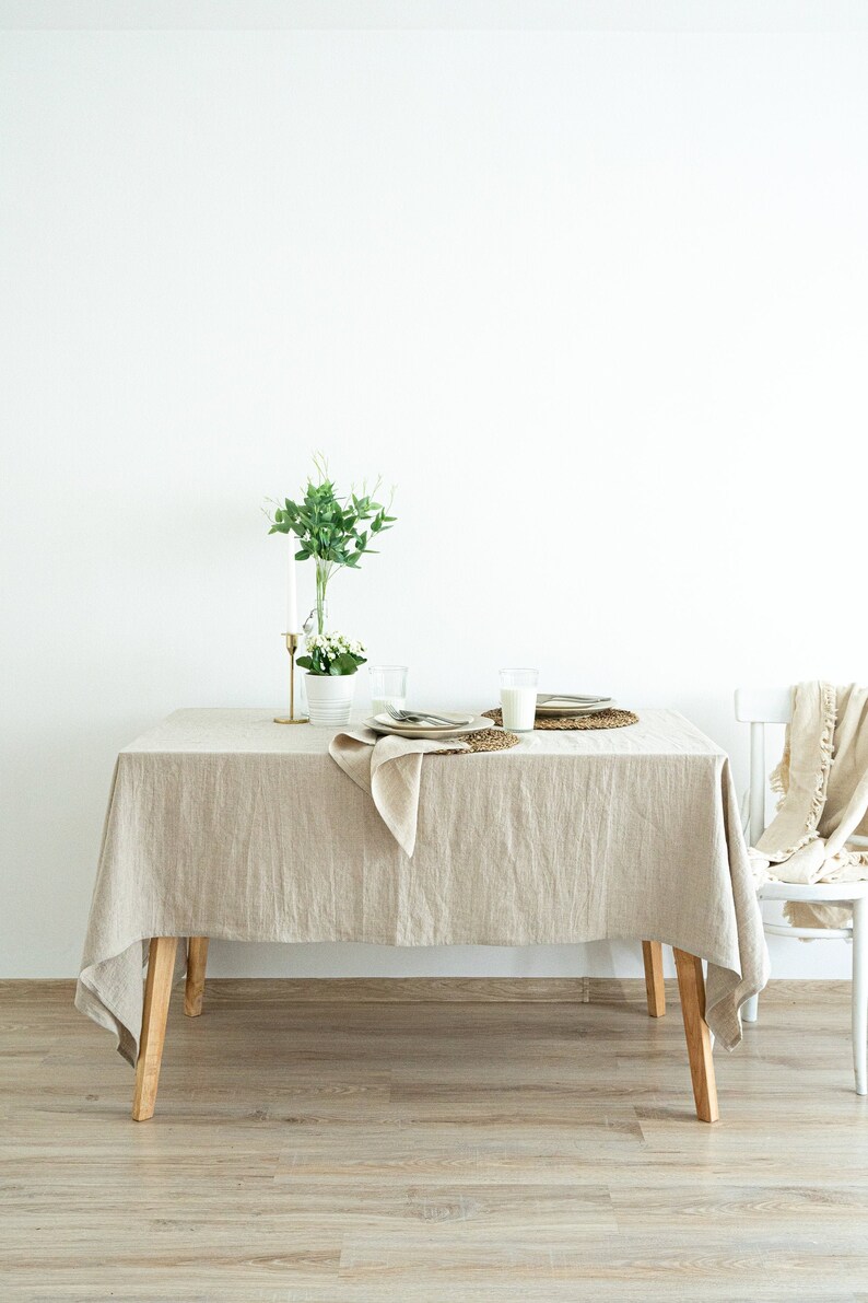 Large Natural Linen Tablecloth. Rectangular Square Oval - Etsy