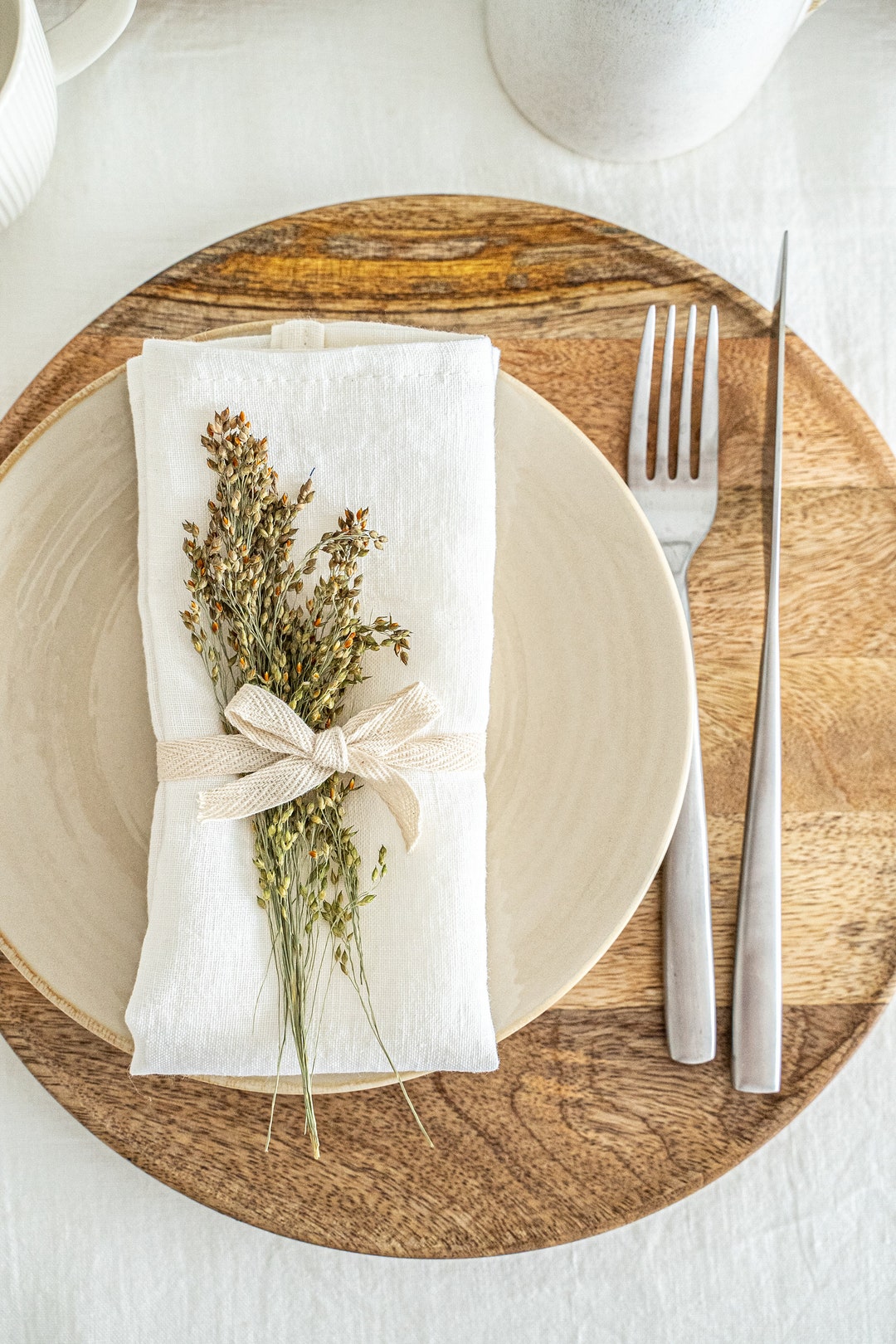 Soft Linen Napkin Set - Washed Cloth Table Napkins - Handmade Reusable ...