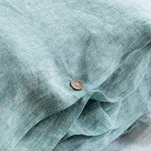 Green Linen Duvet Cover and Two Pillowcases. Linen Duvet Set. - Etsy