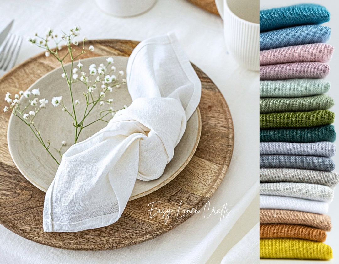 Elegant Linen Table Napkins for Weddings and Dining - Bulk Cloth Napkin ...