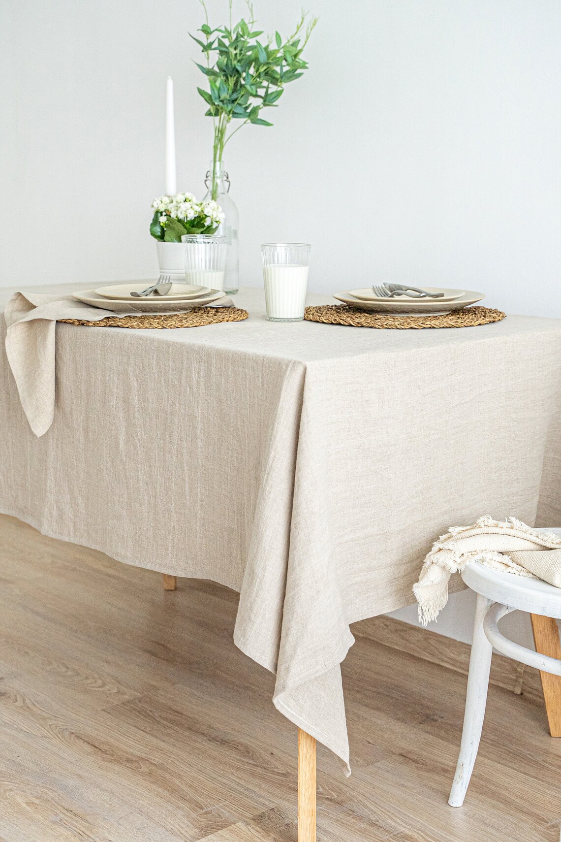 Large Natural Linen Tablecloth. Rectangular Square Oval - Etsy