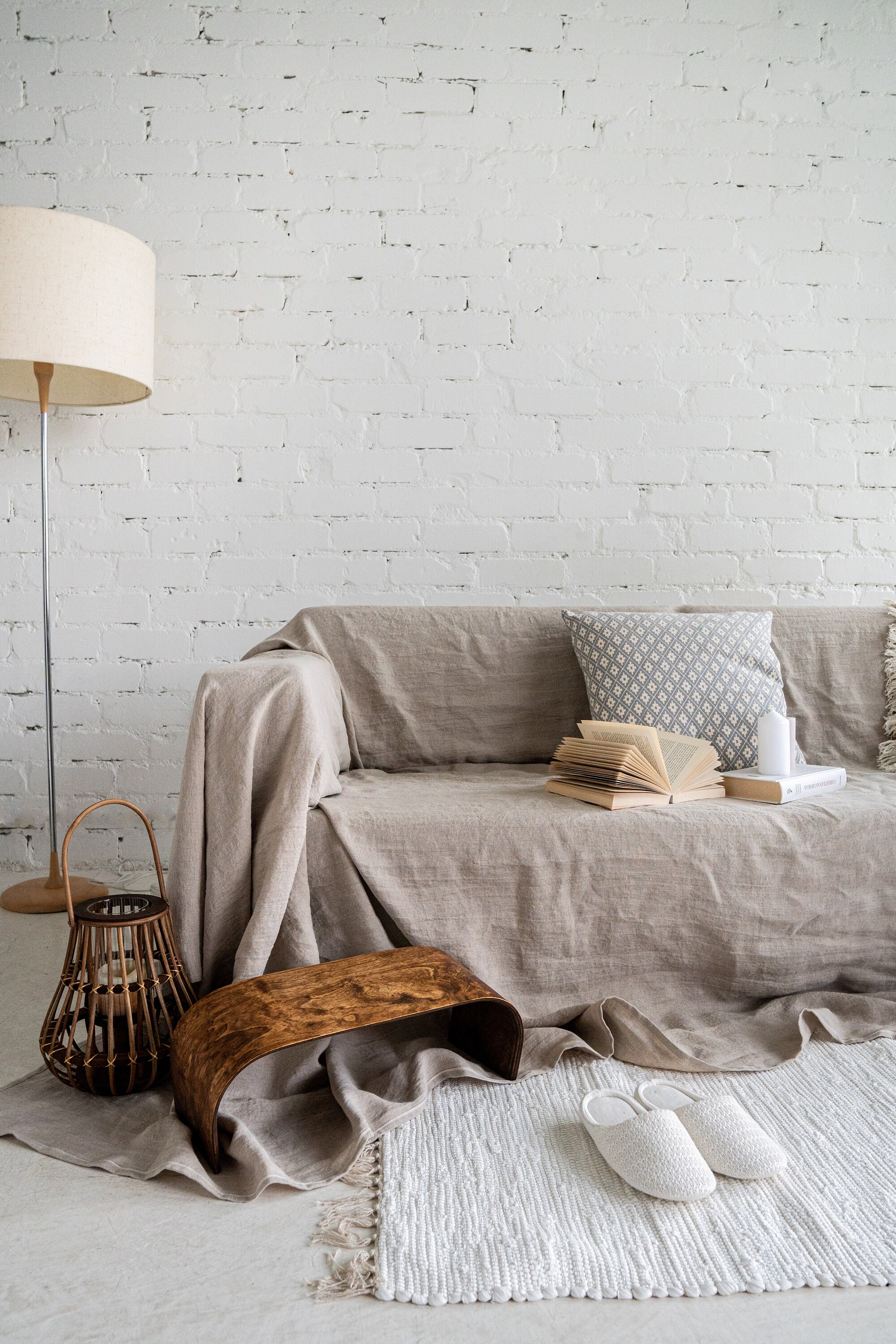 Linen Couch Cover Large Linen Sofa Slipcover Sofa Throw - Etsy