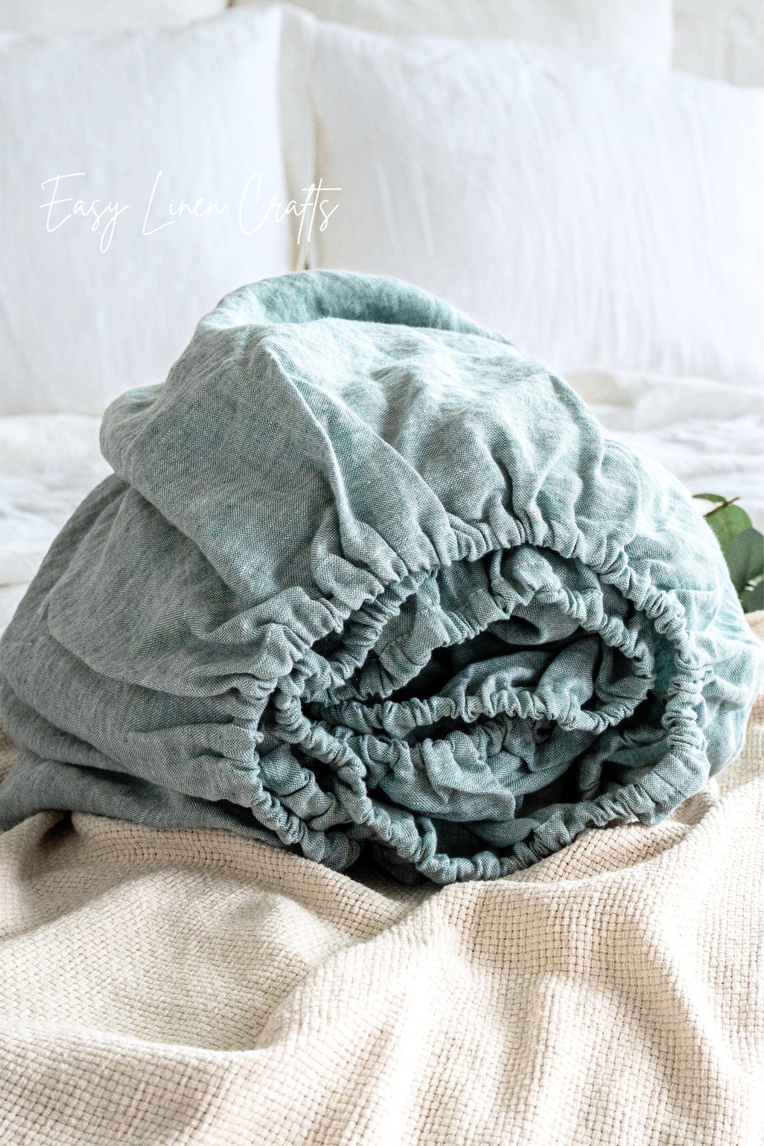 Linen Fitted Sheet for Queen, King, Single or Twin Beds - Linen Sheet ...