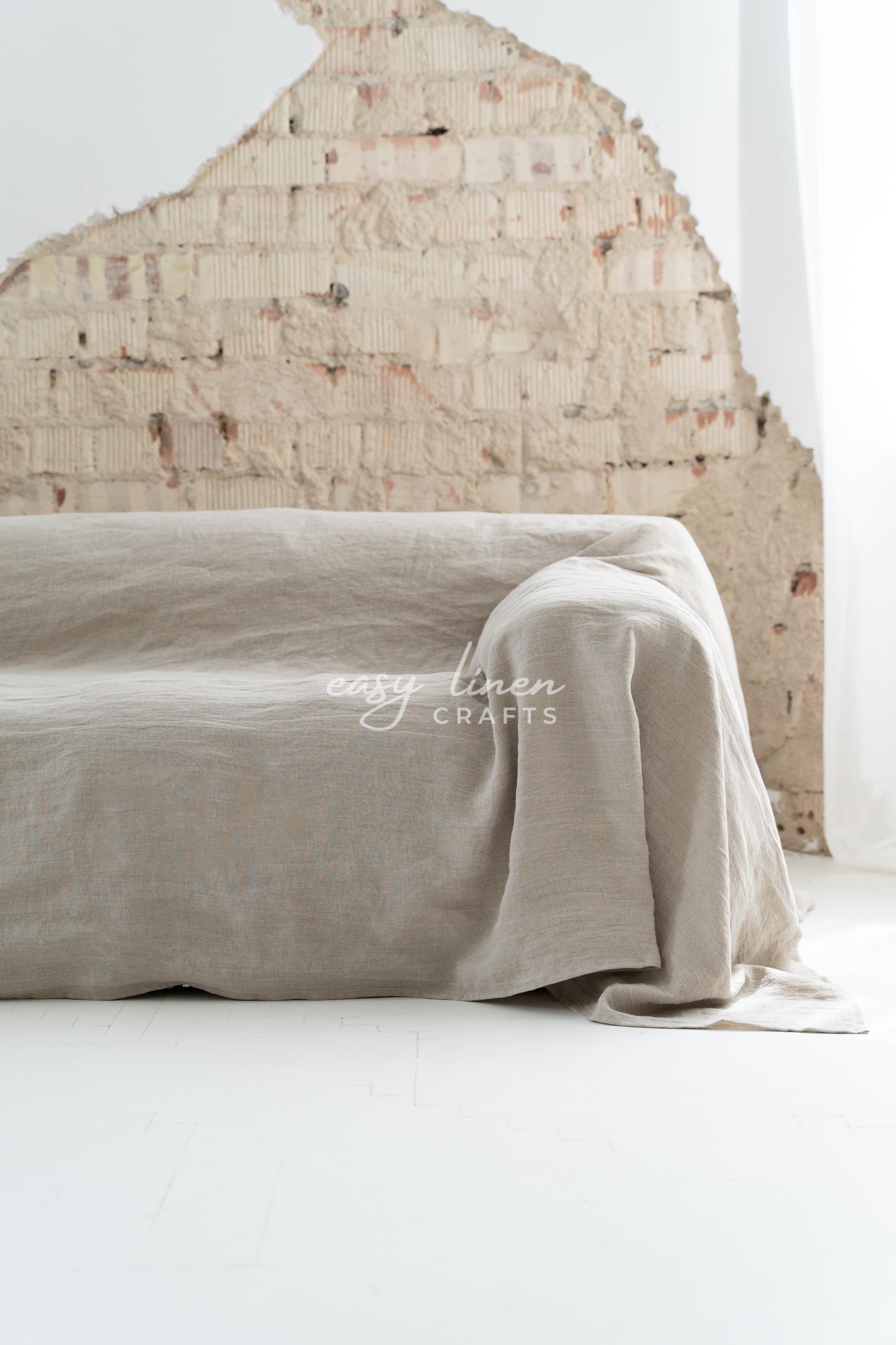 Linen Couch Slipcover, Sofa Cover, Loose Sofa Seat Cover, Couch Slip ...