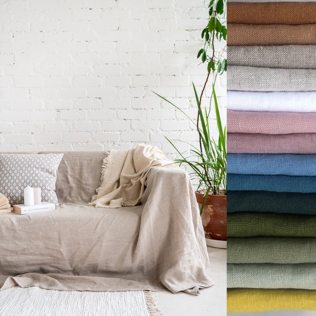 Linen Couch Cover Sofa Cover Natural Linen Loveseat Cover - Etsy