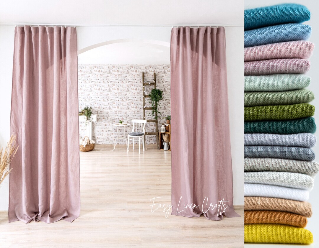 Set of 2 Back Tab Linen Curtains - Natural Linen Drapes - Etsy
