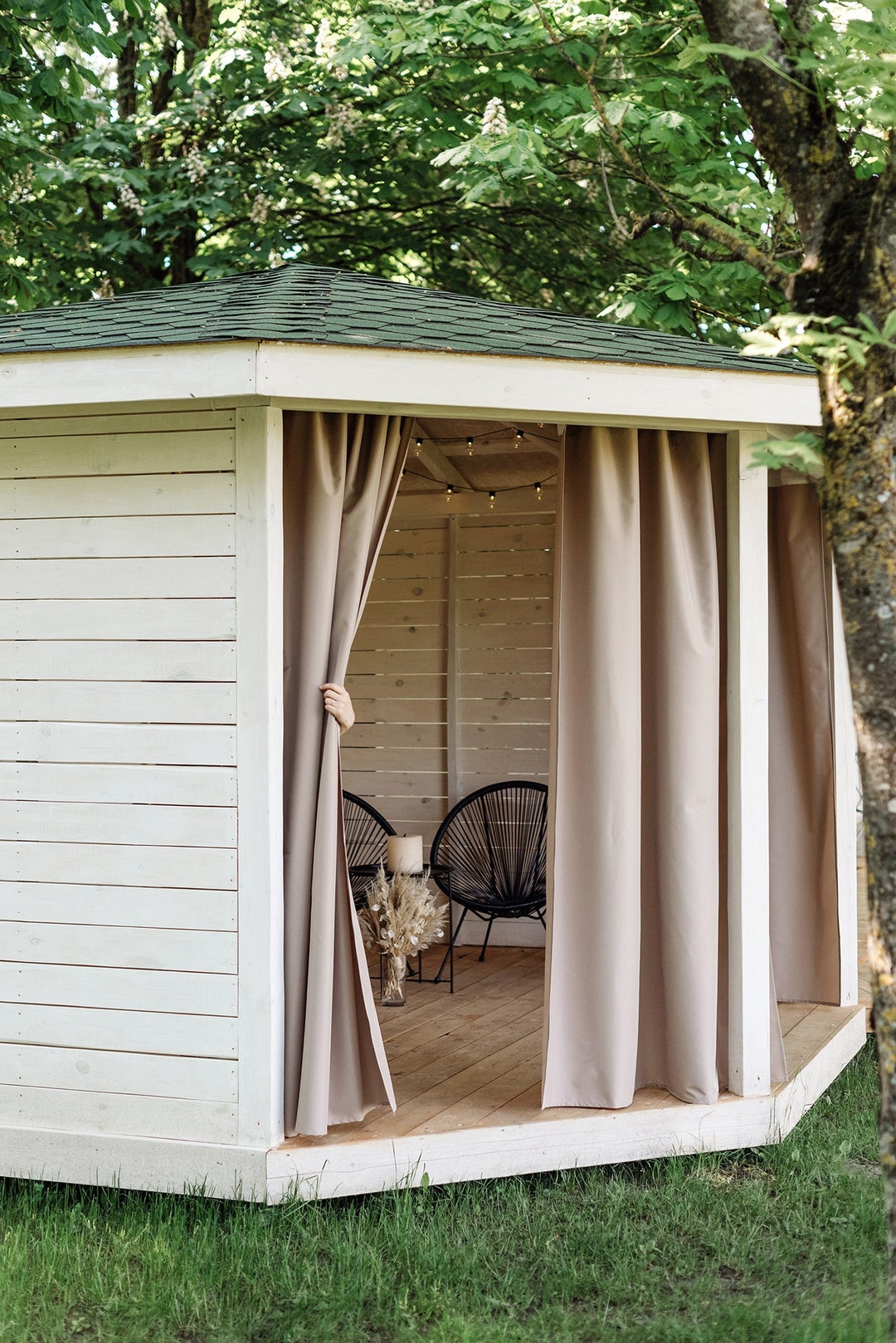 Outdoor Curtain Panel, Waterproof Curtain for Patio, Courtyard Curtain ...