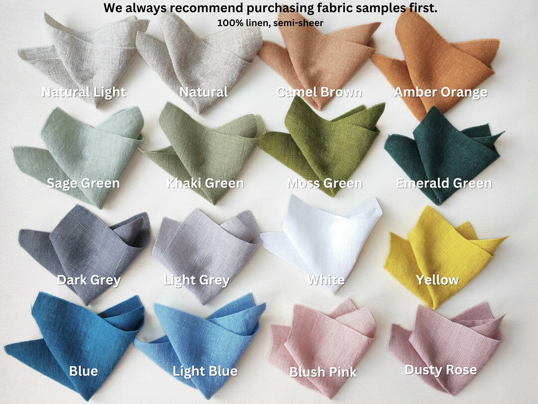 Linen Table Napkins Set - Washable Cloth Napkins - Stonewashed Linen ...