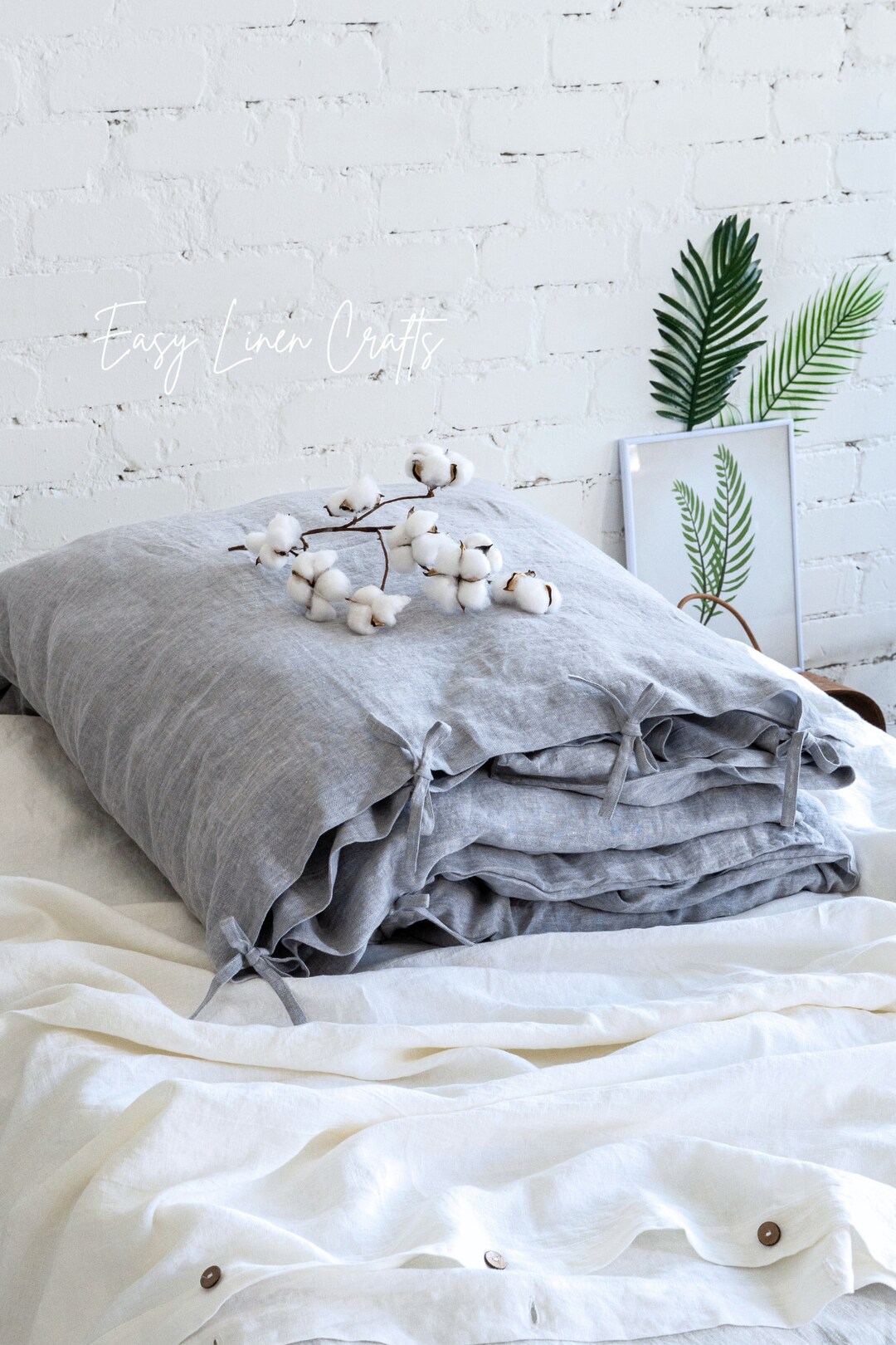 Linen Duvet Cover - Natural Fabric Bedding for Queen, CA King, Full ...