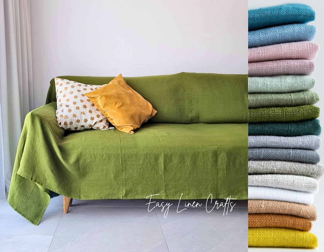Custom Linen Sofa Slipcover - Elegant and Durable Couch Cover for ...