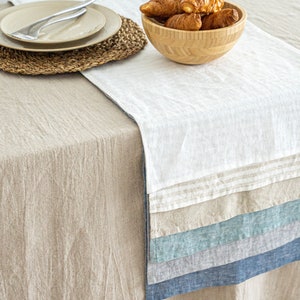 Stonewashed Linen Table Runner - Custom Length or Width, Washable ...