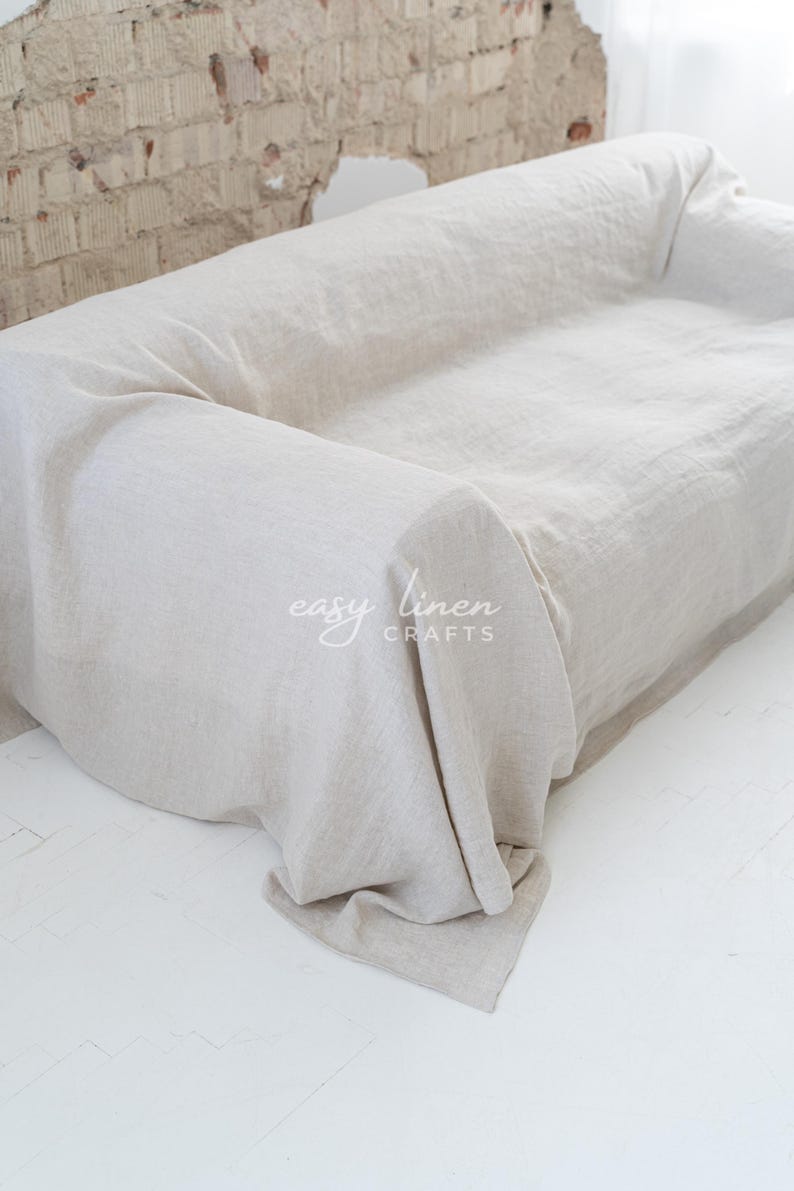 Linen Sofa Slipcover, Loose Couch Cover, Custom Size Available - Etsy