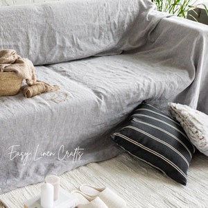 Linen Sofa Cover, Couch Cover, Linen Sofa Slipcover, Custom Slipcover ...